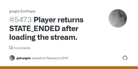 Player Returns STATE ENDED After Loading The Stream Issue 5473