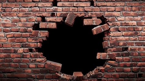 Premium Photo Exploding Brick Wall Background