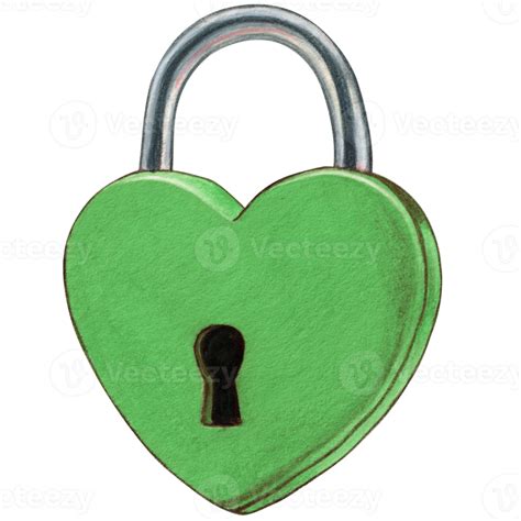 Free Watercolor Hand Drawn Heart Shaped Lock 21386881 Png With