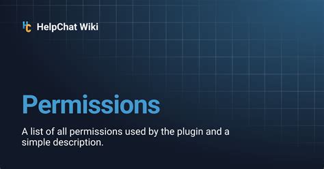 Permissions HelpChat Wiki