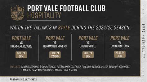 Matchday Information Port Vale Vs Swindon Town Port Vale Fc