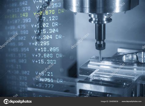 Abstract Scene Cnc Milling Machine Data Background Cutting Mold Parts