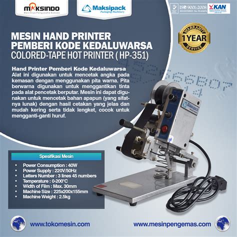 Jual Mesin Hand Printer Pencetak Kedaluwarsa Di Bandung Toko Mesin Maksindo Bandung