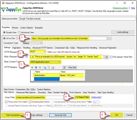 How To Translate Text Using The Google Translate API In ODBC JSON Driver ZappySys Community