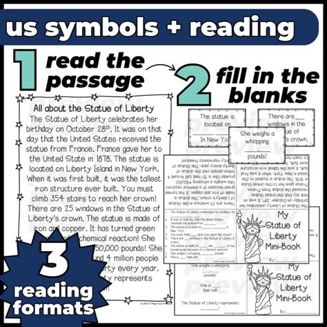 Statue Of Liberty Mini Book And Reading Us Symbol And Landmark Activity