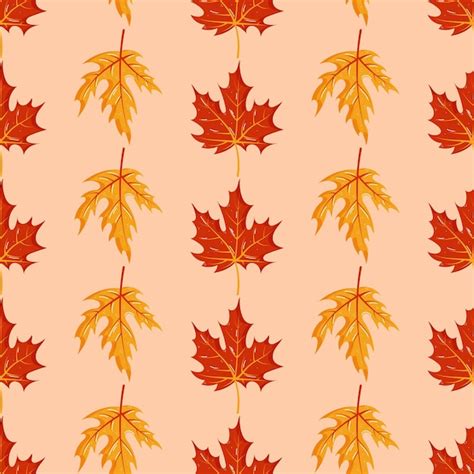 Premium Vector Autumn Leaves Seamless Pattern Vector In Hand Drawn