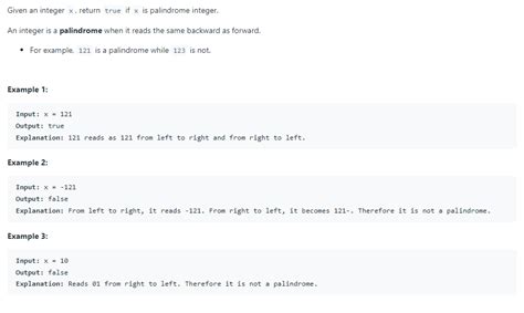 leetcode 9 palindrome number