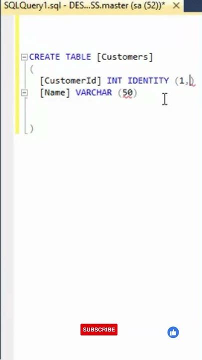 Create A Sql Table Viral Viralshorts Viralvideo Aspdotnet
