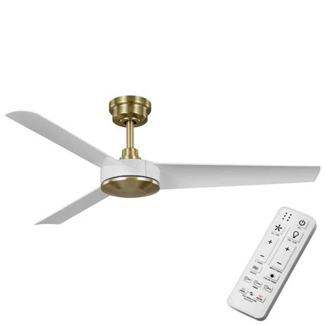 Hampton Bay Titan 52 In Indooroutdoor Covered Matte White With Brass