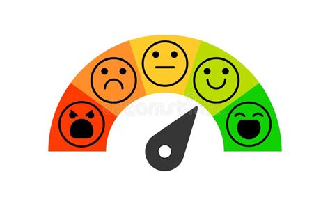 Customer Satisfaction Meter Colorful Feedback Gauge With Happy