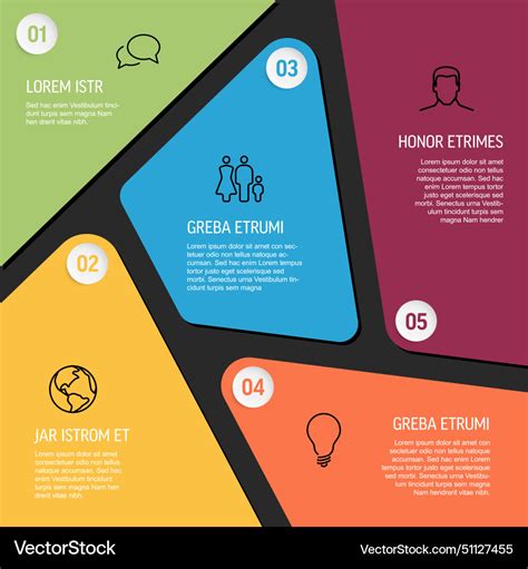 Abstract Infographic Template With 5 Steps Vector Image