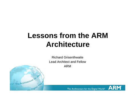 Pdf Lessons From The Arm Architecture Eit Dokumentips
