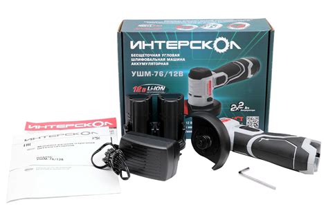 Аккумуляторная угловая шлифовальная машина ИНТЕРСКОЛ УШМ 76 12В — купить на официальном сайте