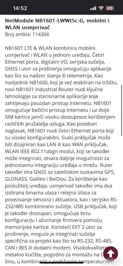 Net Module Nb1601 Wlan Usmerivac Kupujemprodajem