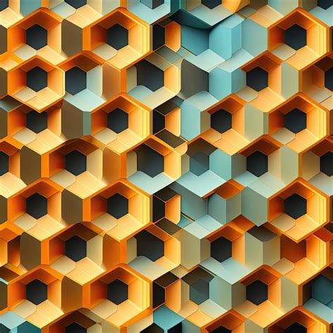 Premium Ai Image Seamless Hexagons Background