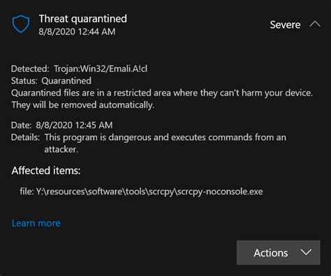Windows Defender Detects V1151 As A Trojan · Issue 1648 · Genymobile