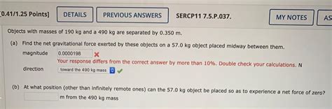 Solved 0 41 1 25 Points] Details Previous Answers Sercp11