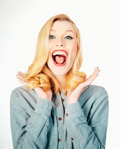 Shocked Face Of Surprised Young Woman Funny Female Shocked Face