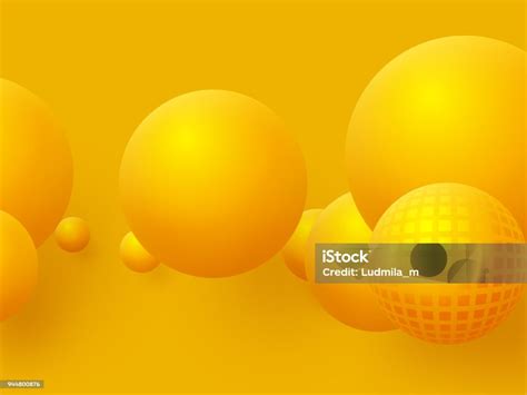 抽象浮動球體背景黃色背景3d 黃色球向量插圖向量圖形及更多圓形圖片 圓形 幾何圖形 形狀 Istock