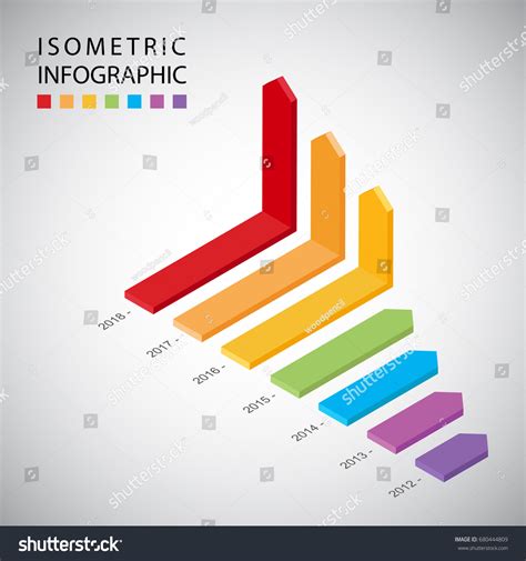 Isometric Timeline Infographic Design Template Workflow Stock Vector