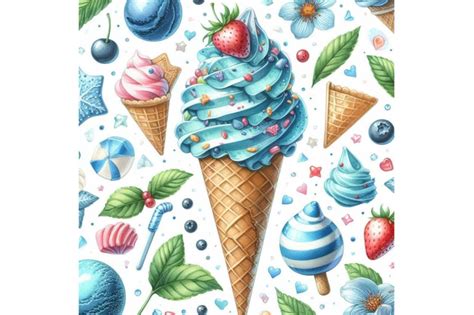 Four Yummy Ice Cream Cone By Dianaxstoyanova Thehungryjpeg