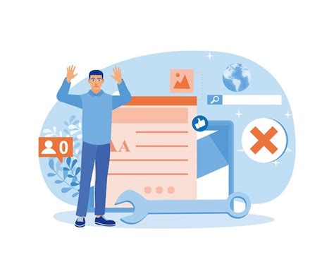 Premium Vector Inefficient Seo Optimization Male Bloggers Make Blog