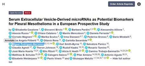 Serum Extracellular Vesicle Derived Micrornas As Potential Biomarkers For Pleural Mesothelioma