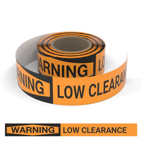 Warning Low Clearance Smart Stripe Inline Printed Floor Tape