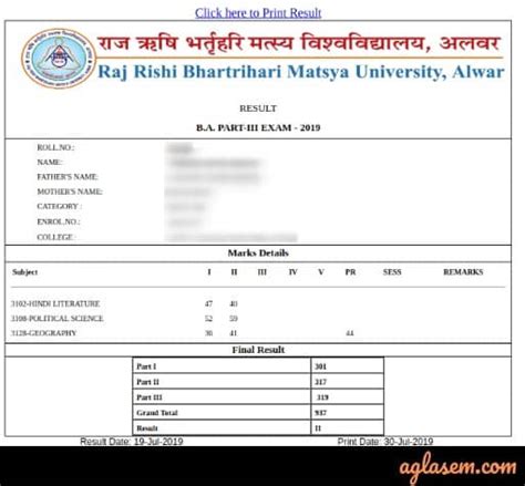 Matsya University Result 2024 Out Check Result Aglasem Institutes