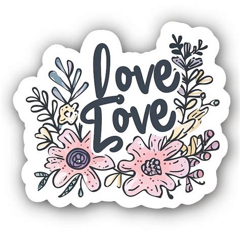 Love Text Sticker Card Premium Ai Generated Image
