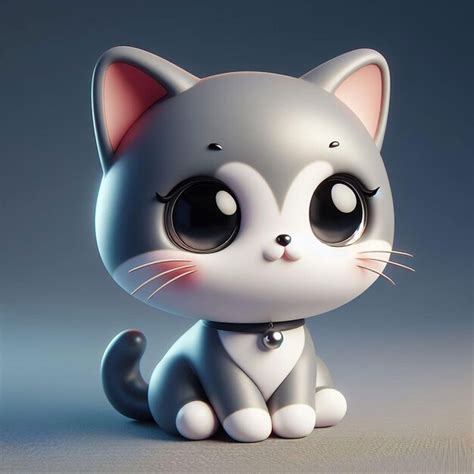 Premium Psd Realistic Cute Cat 3d Model Digital Artwork Cute Cat