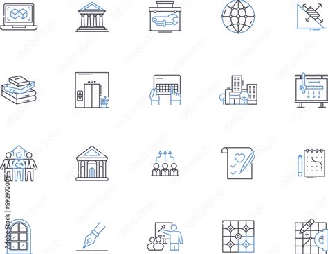 Engineering Outline Icons Collection Engineering Design Construct Create Develop Assemble