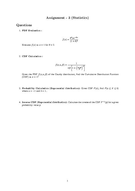 Assignment 3 Statistics Assignment 3 Statistics Questions PDF Evaluation f x θ 2 xe