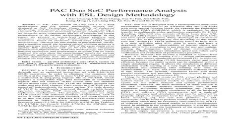 Pdf Pac Duo Soc Performanceanalysis With Esldesign Methodology Dokumentips