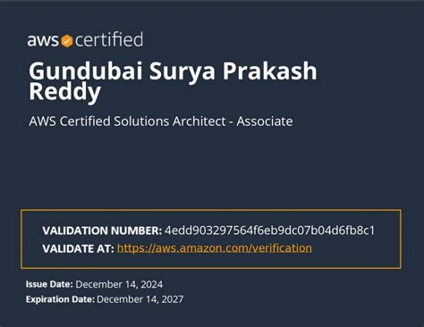 Surya Prakash Reddy Gundubai On Linkedin Aws Certification Cloudcomputing