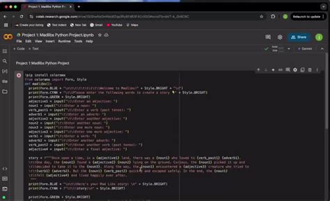 Genai Madlibs Pythonprojects Funwithpython Creativecoding