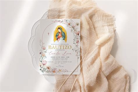 Bautizo Invitation Invitacione De Bautizo Nina Virgen De Guadalupe