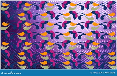 Digital Textile Design Of Art On Abstract Background Stock Vector