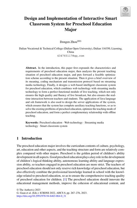 pdf design and implementation of interactive smart classroom system