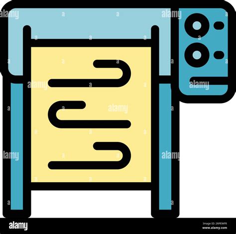 Large Printing Icon Outline Vector Plotter Machine Format Copy Color Flat Stock Vector Image