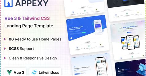 Appexy Tailwind Css And Vue Landing Page Template Site Templates