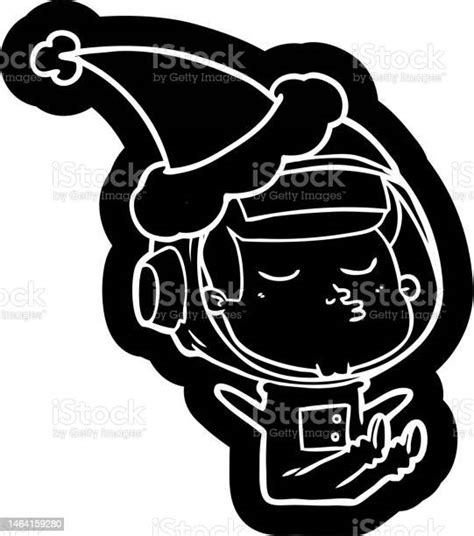 산타 모자를 쓴 자신감 있는 우주 비행사의 기발한 만화 아이콘 낙서 드로잉에 대한 스톡 벡터 아트 및 기타 이미지 낙서 드로잉 만화 모자 모자류 Istock