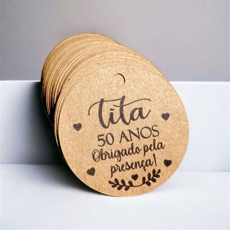 Tag Agradecimento Lembrancinha Papel Kraft Elo7