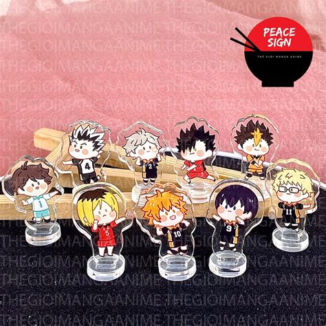 ĐẦu BỰ Mô Hình 3cm Haikyuu Standee Vua Bóng Chuyền Anime Chibi