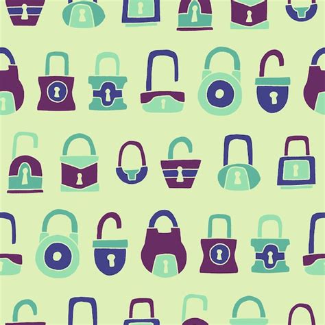Premium Vector Collection Of Lock Seamless Pattern Vector Illustration For Print Wallpaper