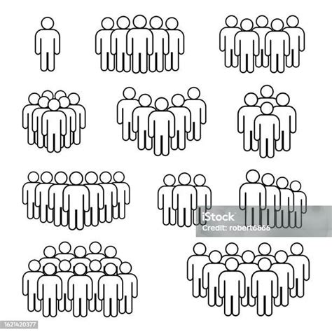 People Icon Set Crowd Symbol向量圖形及更多人圖片 人 人力資源 人群 Istock