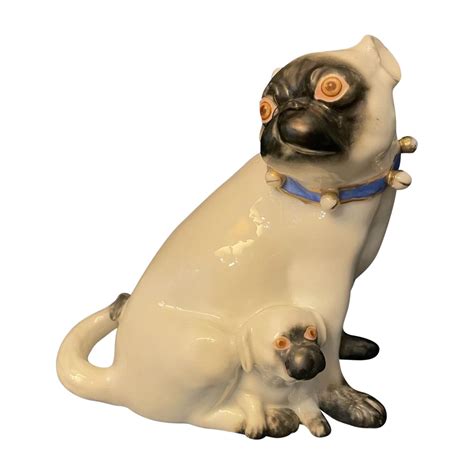 Mops Und Sein Junges Aus Porzellan Samson Nach Antikeo