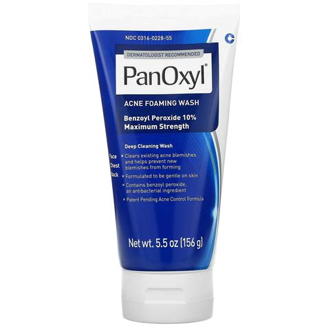 Panoxyl Acne Foaming Wash Benzoyl Peroxide 10 Maximum Strength 5 5