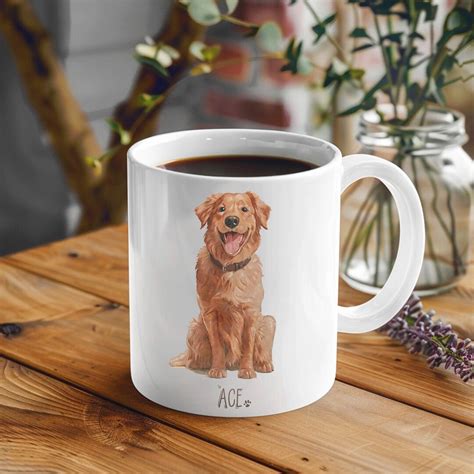 Custom Pet Portrait Mug Pet Watercolor Painting Personalized Mug