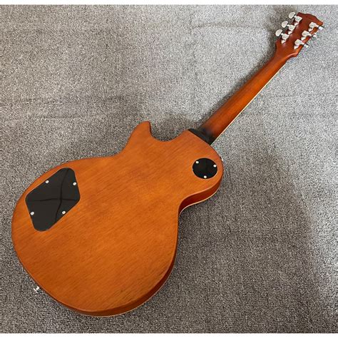 Lvybest Electric Guitar Satin Finished Cherry Burst One Piece Mahogany